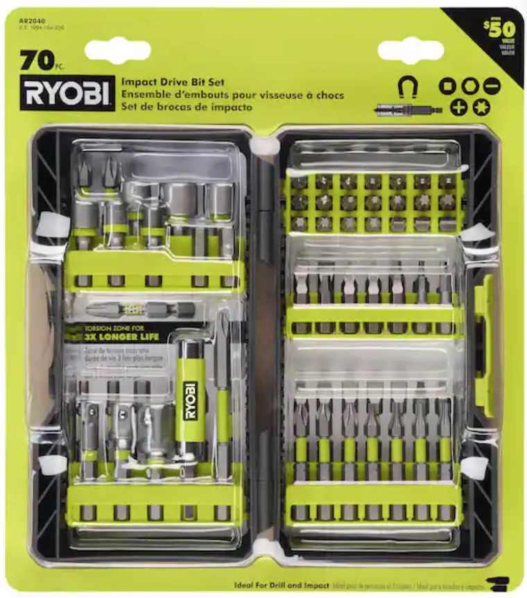 70-Piece Ryobi Impact Rated Driving Kit