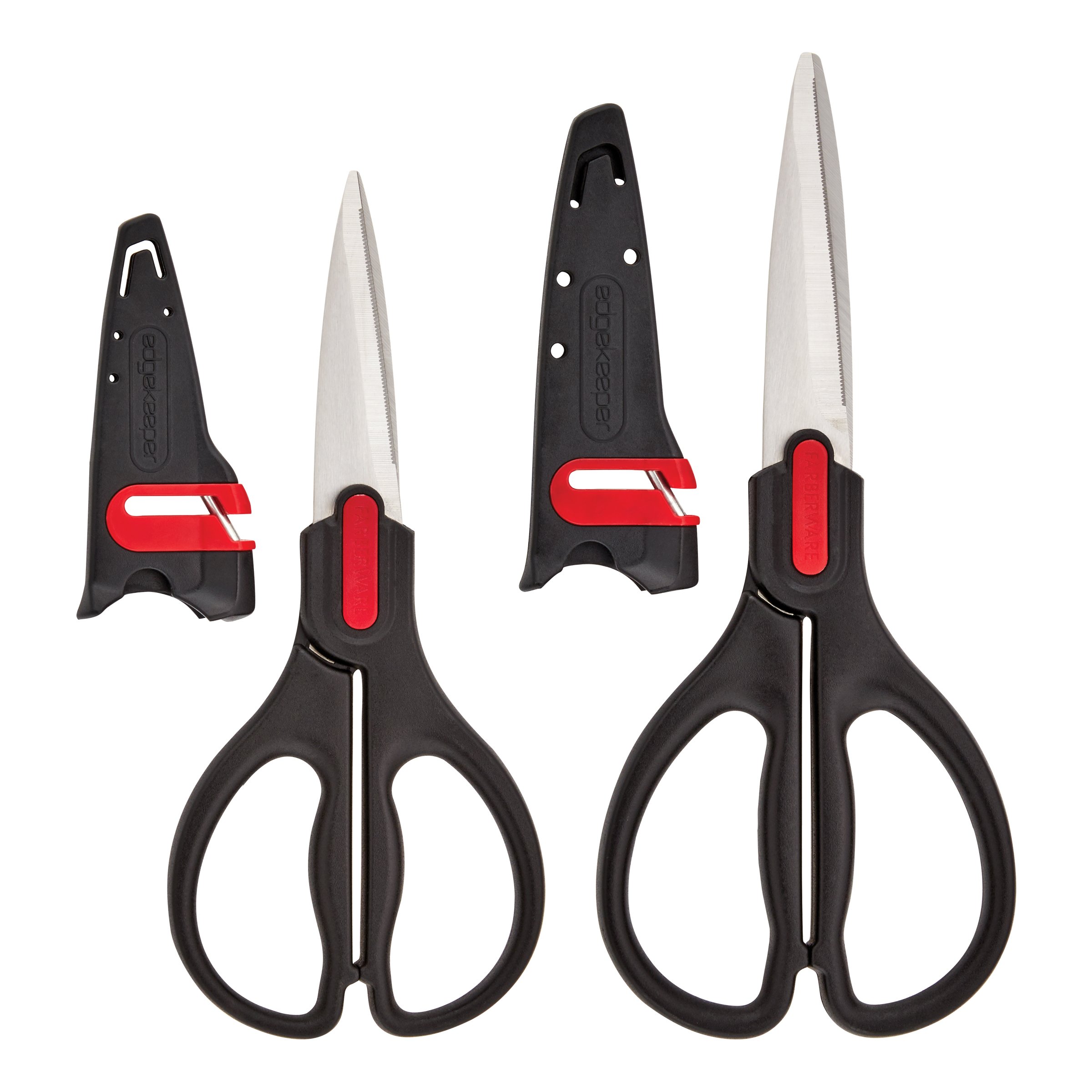 2-Piece Farberware All Purpose & Utility Shears w/ Edgekeeper Sheaths ...