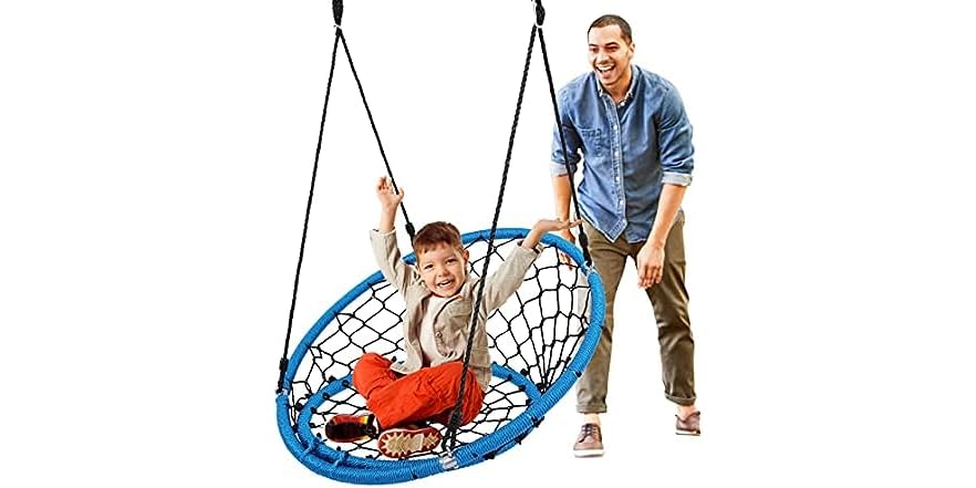 35.5" SereneLife Web Chair Hanging Netted Seat Swing $29 + Free ...
