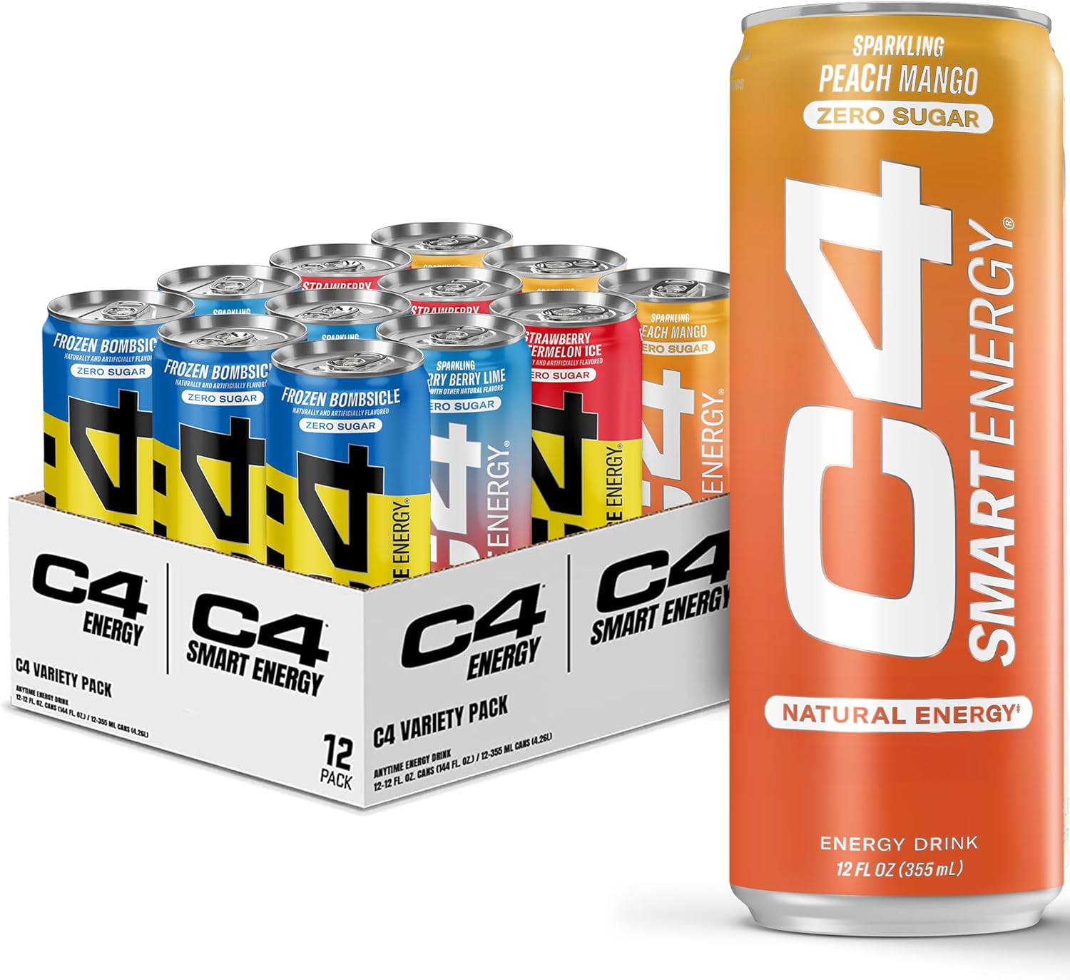 12-Pack 12-Oz C4 Smart Energy Drink (Various Flavors)