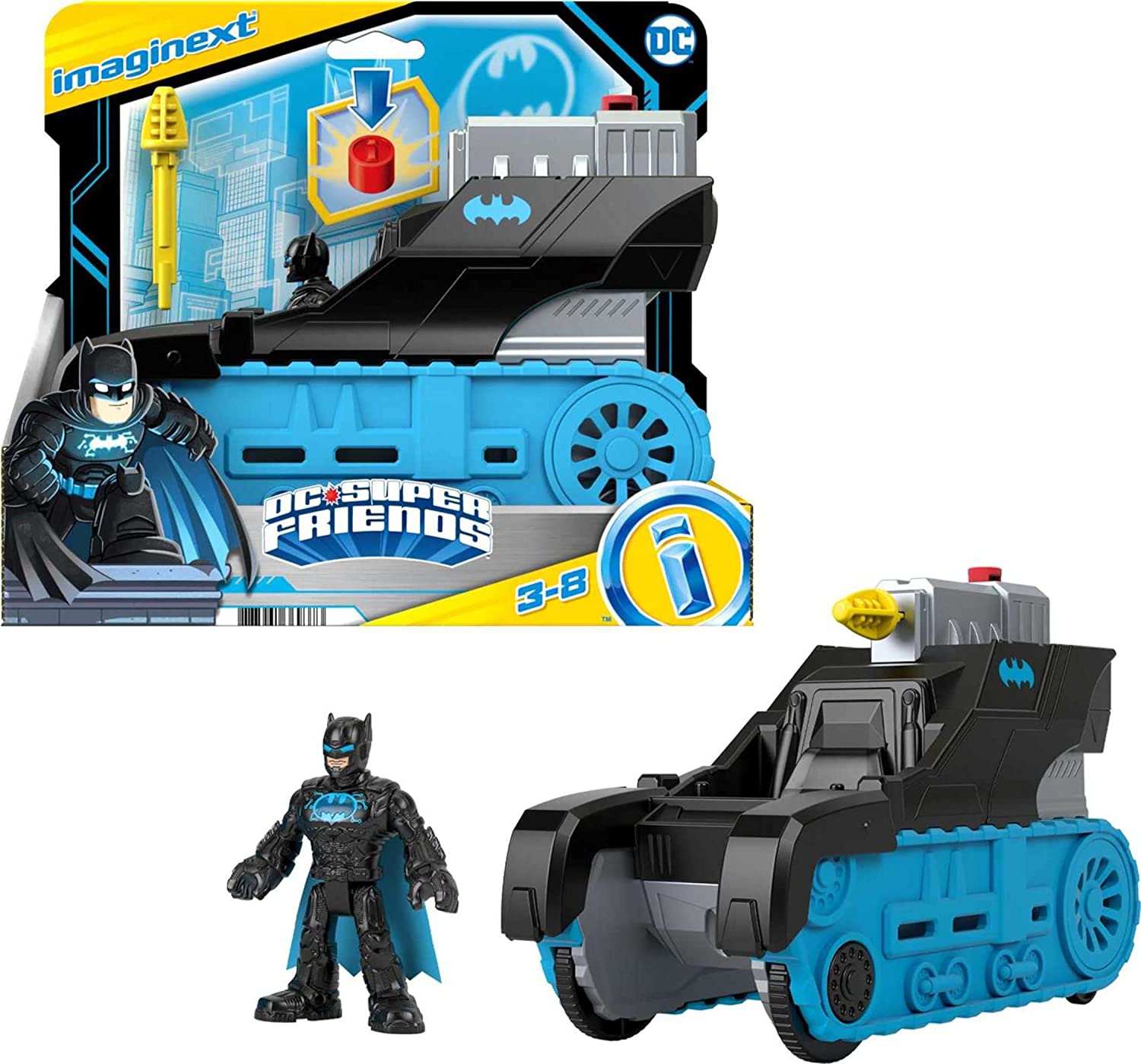 Fisher-Price Imaginext DC Super Friends Bat-Tech Tank w/ Batman Figure ...