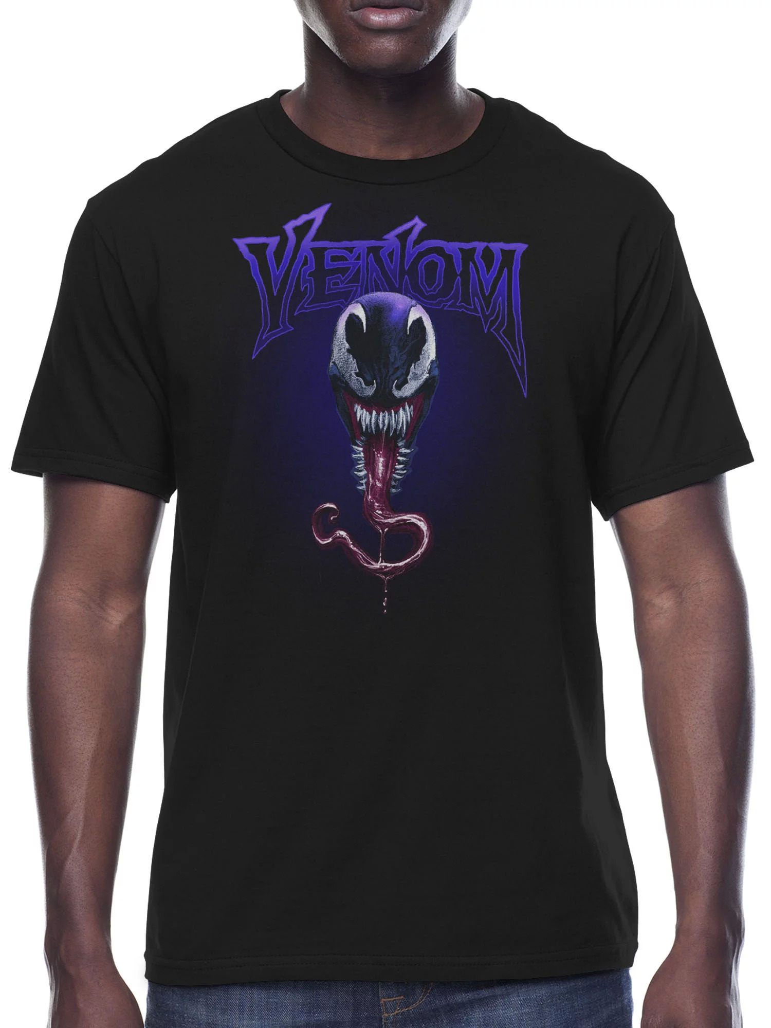 Marvel Men’s Venom Head Glow Cotton Short Sleeve Graphic Tee (Black) $4 ...