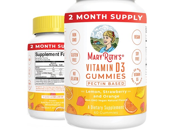 MaryRuth Vitamins: 60-Count Organics Vegan Pectin Vitamin D3 Gummies $8 ...
