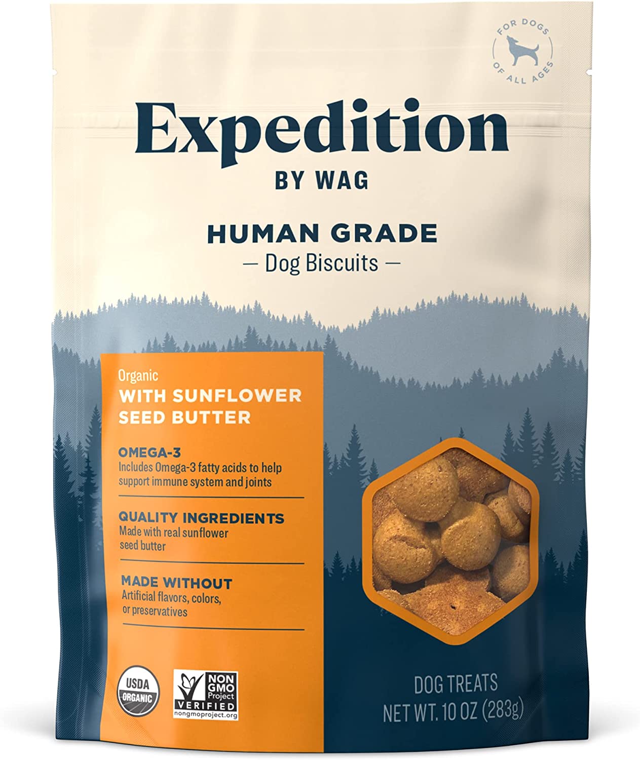 10-Oz Wag Expedition Human Grade Organic Dog Biscuits Treats (Various ...