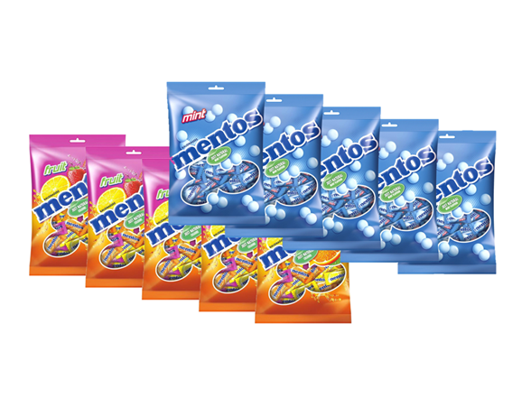 5-Pack 150-Count Mentos Single Serve Pillow Packs (Chewy Mint or Fruit ...