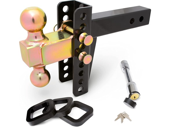 Zone Tech Adjustable 6" Drop/ Rise Trailer Hitch for 2" Receiver w ...