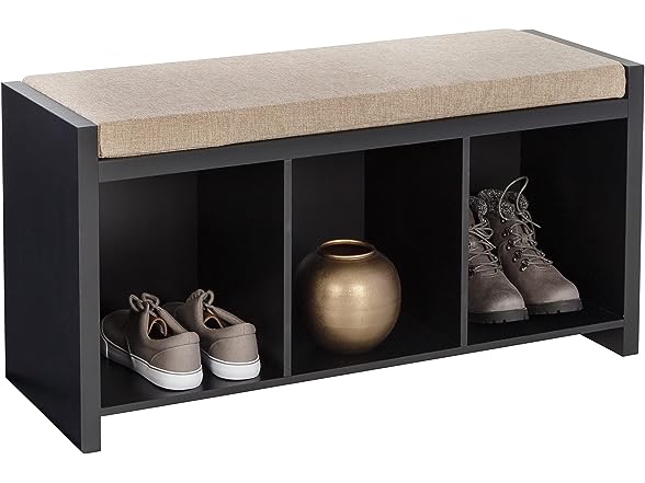 Honey-Can-Do: 3-Cube Storage Bench w/ Cushions (Black) $44, Wall Mount ...
