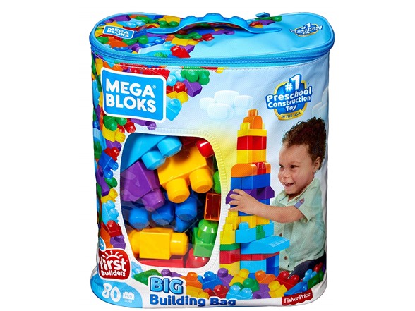 80-Piece Mega Bloks Kid's Big Building Bag $9 + Free Shipping w/ Prime