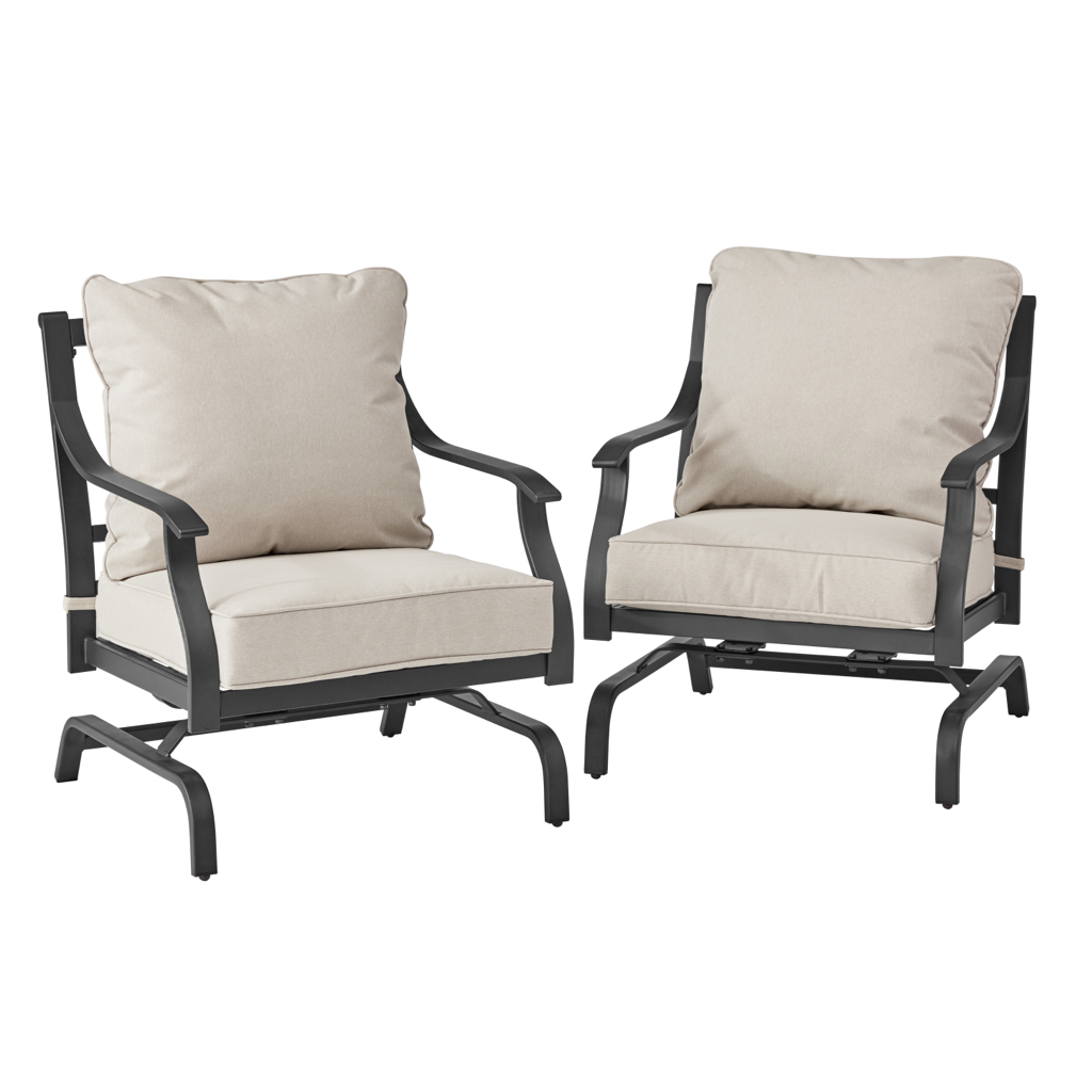 Newport Deep Seating Outdoor Stationary Rocking Chairs, Set of 2 - $189