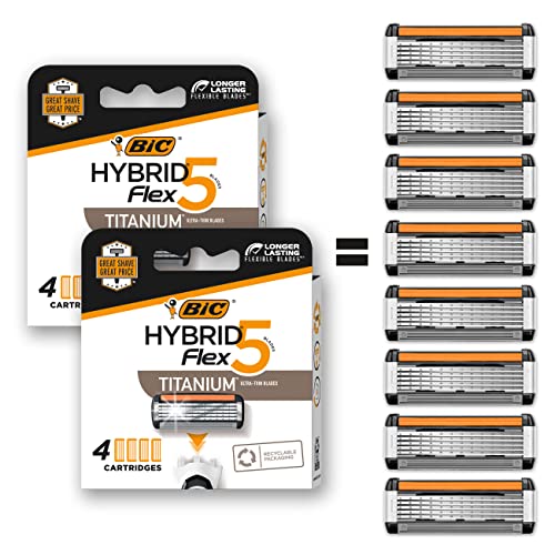 BIC Hybrid Flex 5 Disposable Razor, 8ct refill $8.02, Handle+7 refills ...