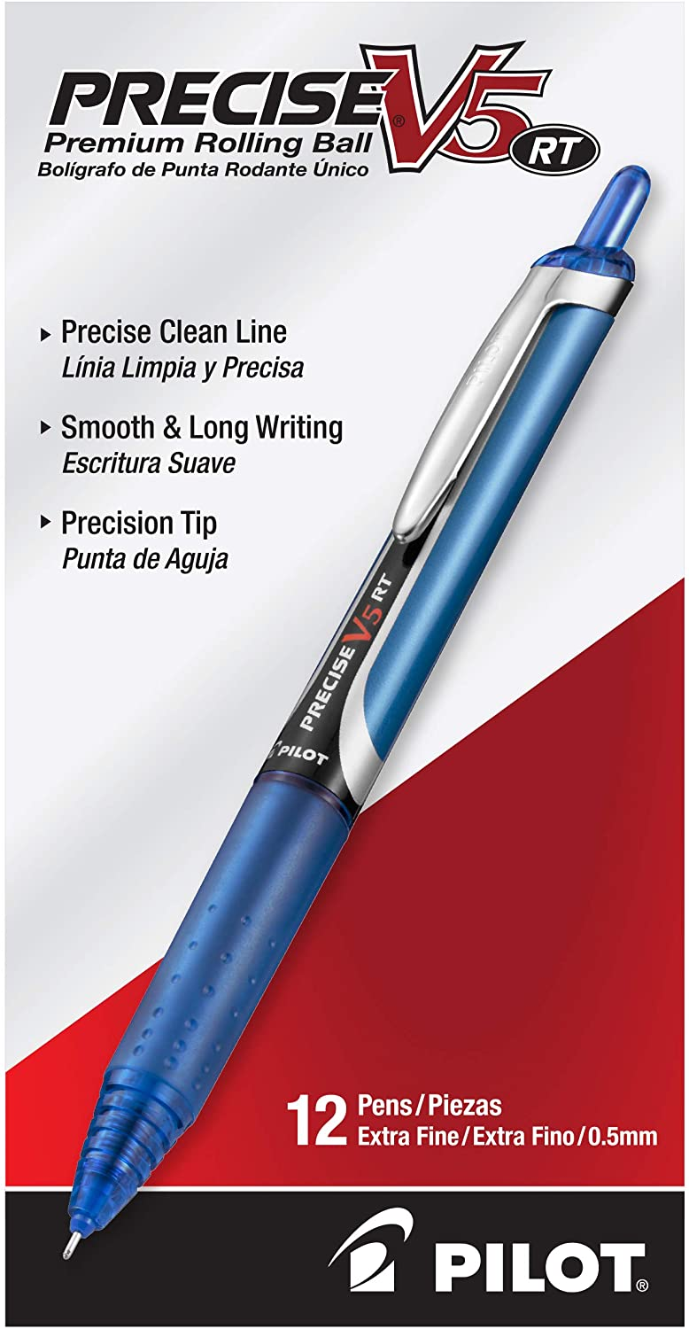 PILOT Precise V5 RT Refillable & Retractable Liquid Ink Rolling Ball ...