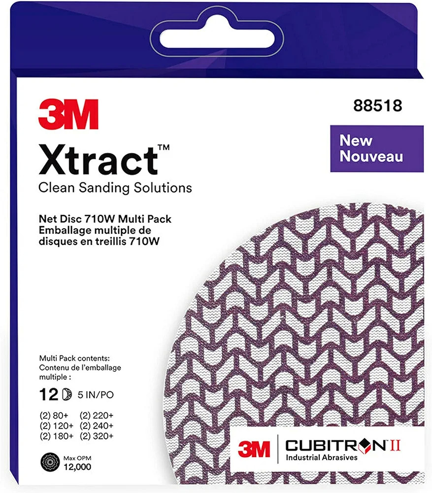 12-Pc 3M Xtract Cubitron II Net Sic 710W Multi-Pack Hook/Loop Sanding Discs $7.75