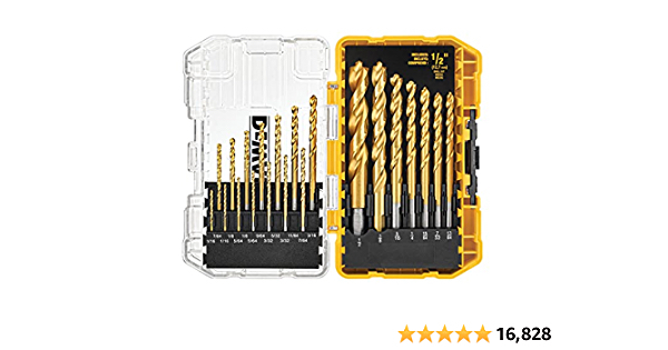 DEWALT Titanium Drill Bit Set, Pilot Point, 21-Piece (DW1361) - $20.07