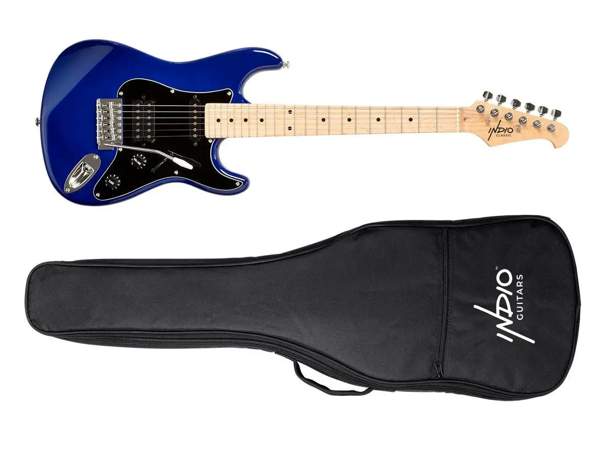 Indio by Monoprice Mini Cali Electric Guitar with Gig Bag, Blue $59.99 ...