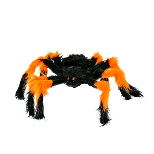 National Tree Company Hairy Spider Decoration, Black and Orange ...