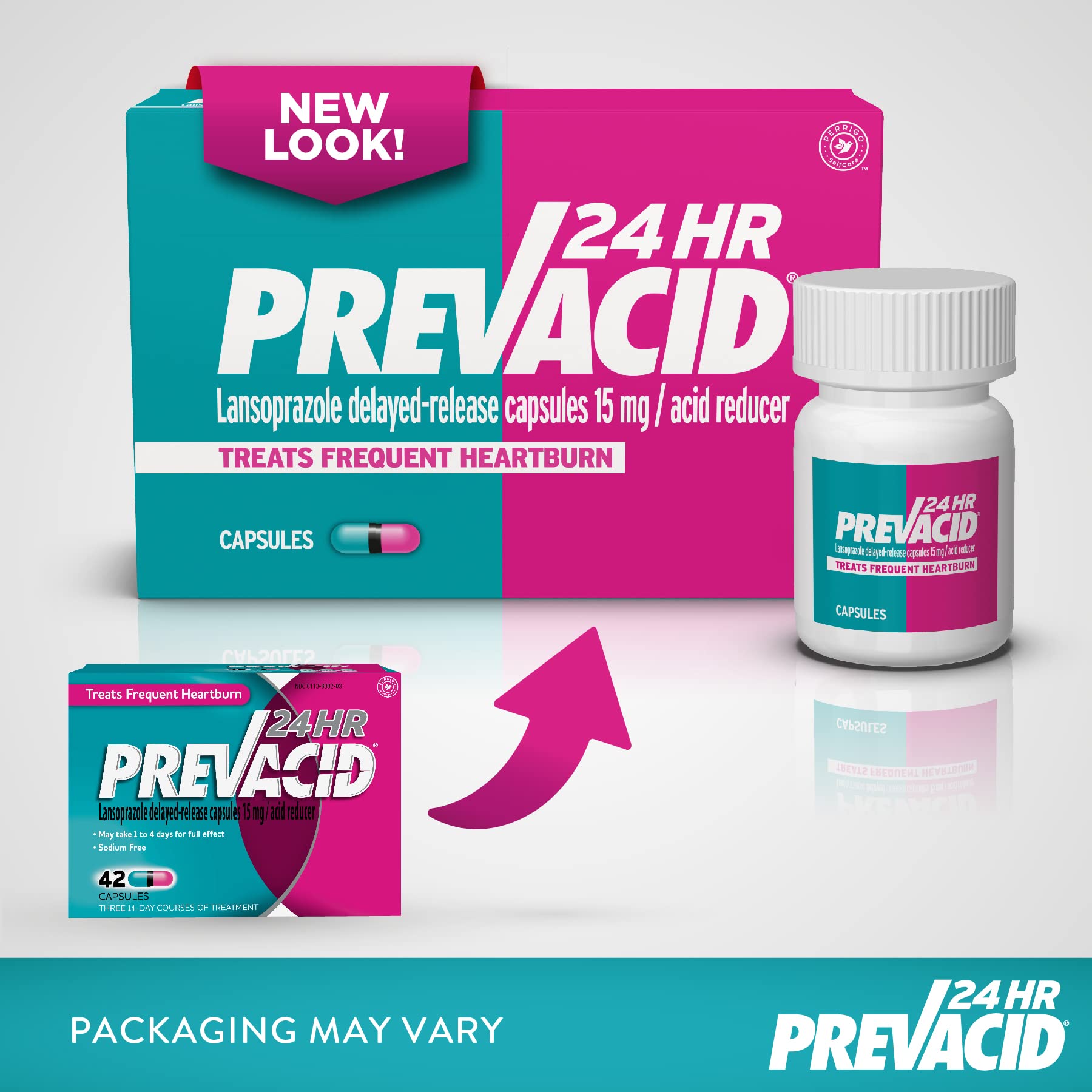 42-Ct Prevacid 24-hr Lansoprazole Delayed-Release Heartburn Capsules