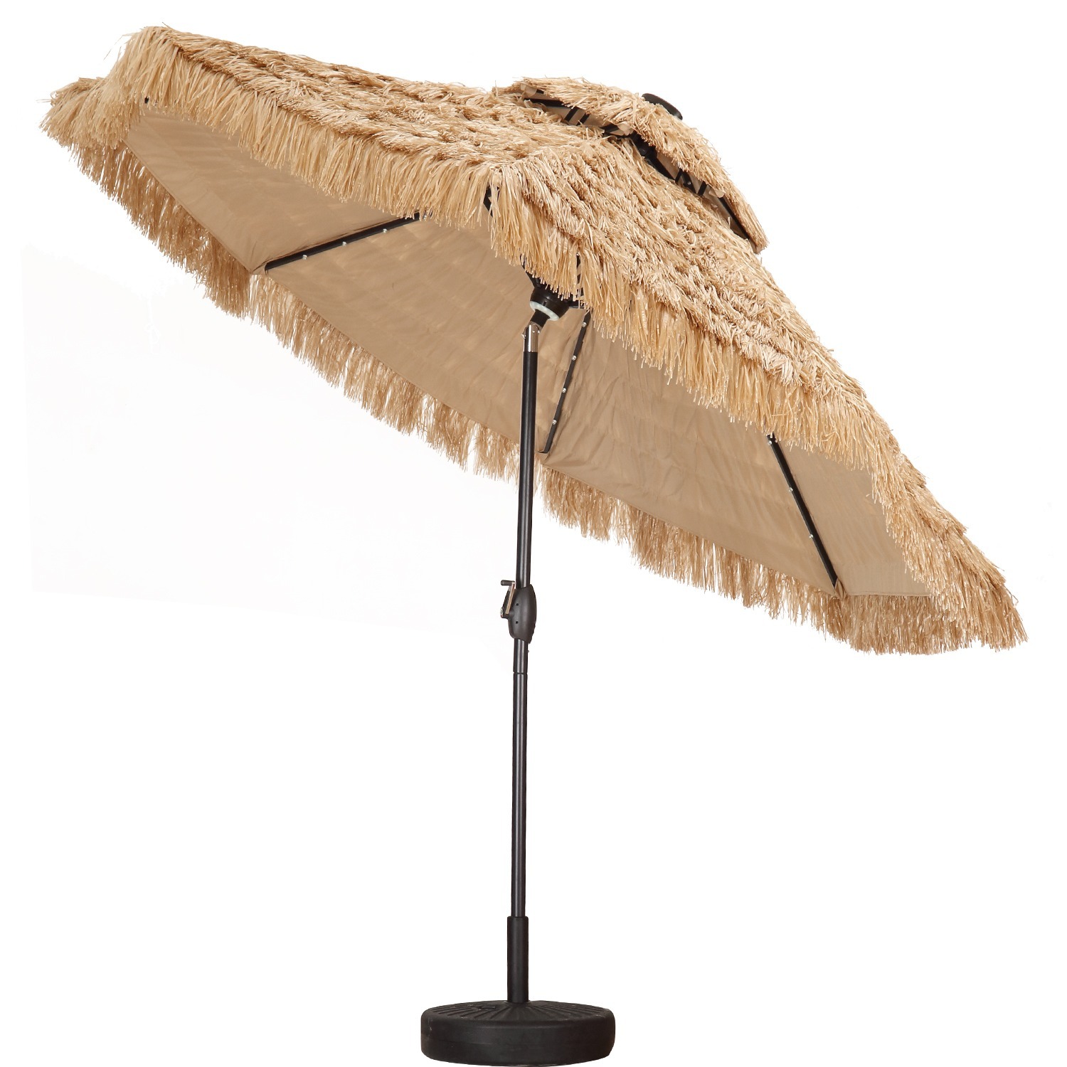 10ft 2 Tier Outdoor Thatched Tiki Patio Umbrella w/ Led Lights $80 ...