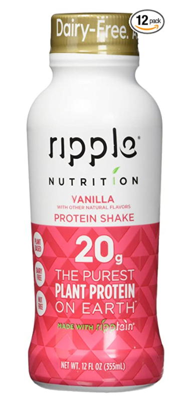 Ripple Vegan Vanilla Protein Shake, 12 Fl oz (Pack of 12) $2.47 @ Amazon