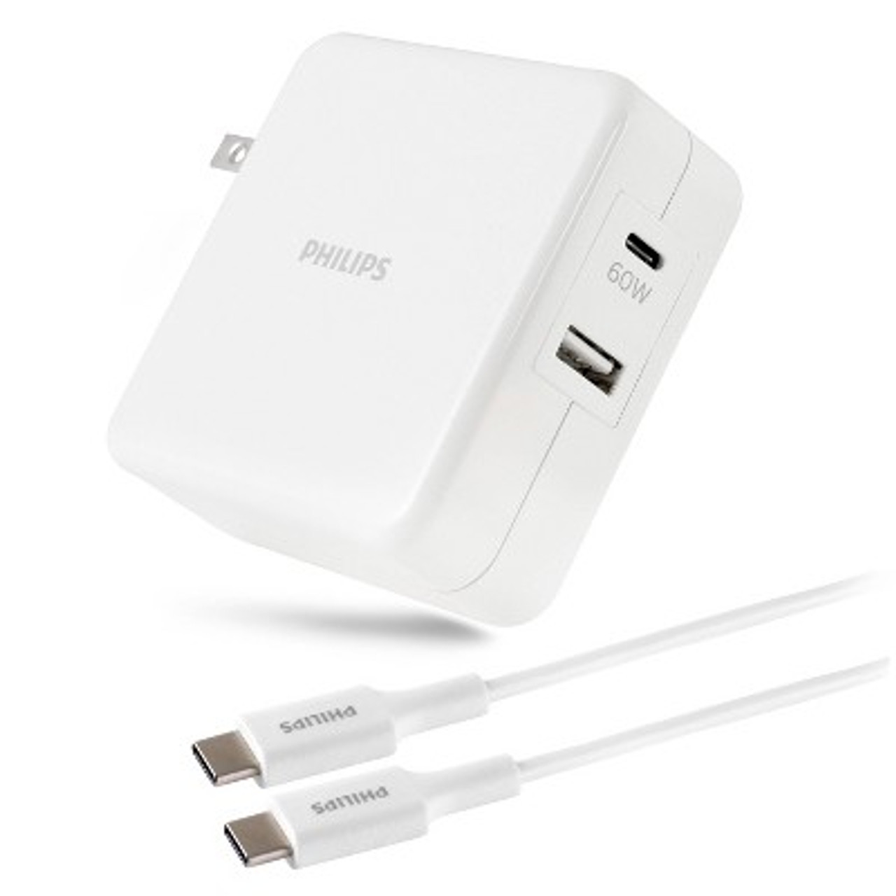 Philips Laptop/Phone/Tablet Wall Charger 67.5W PD Dual Port With USB ...