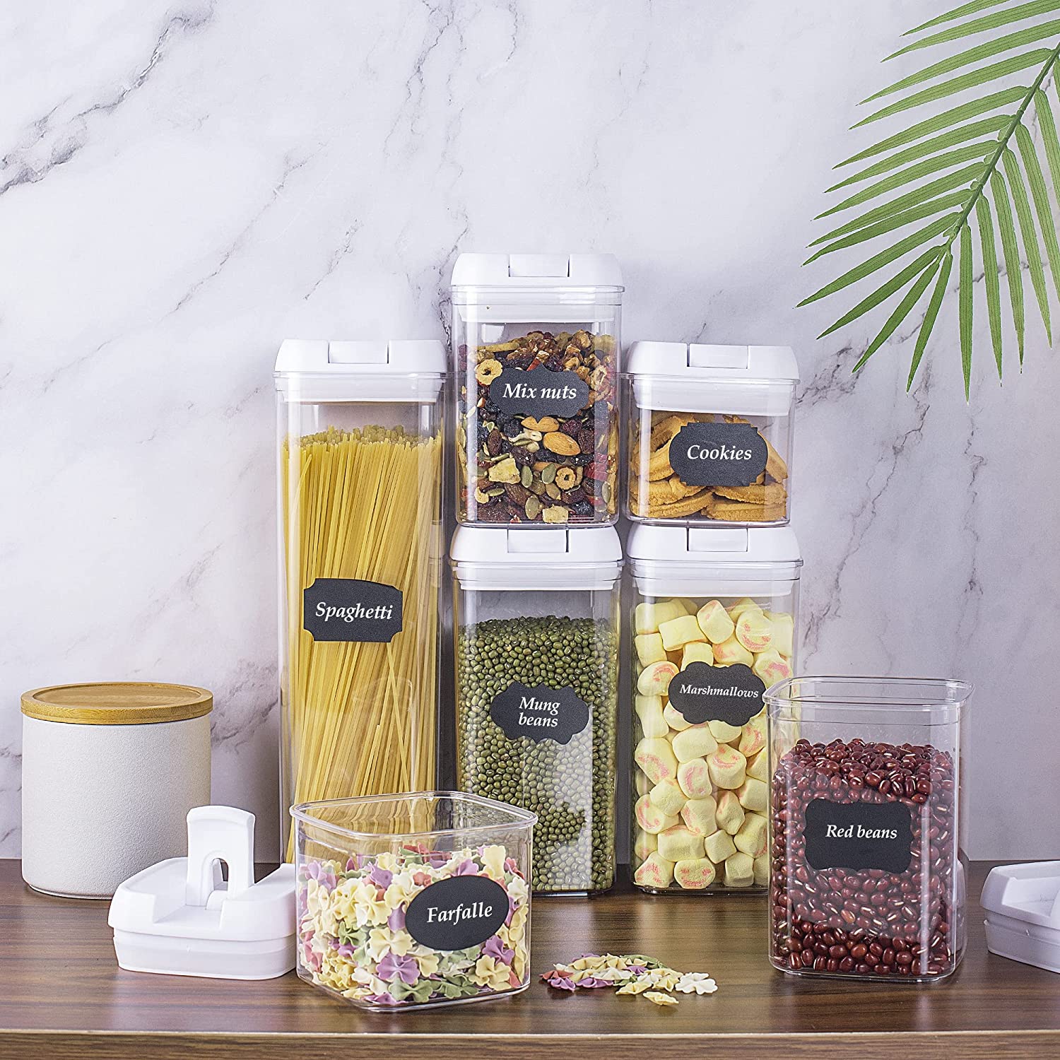 7-Pk Airtight Food Storage Container Set w/ 30 Labels & Marker $20 + F ...
