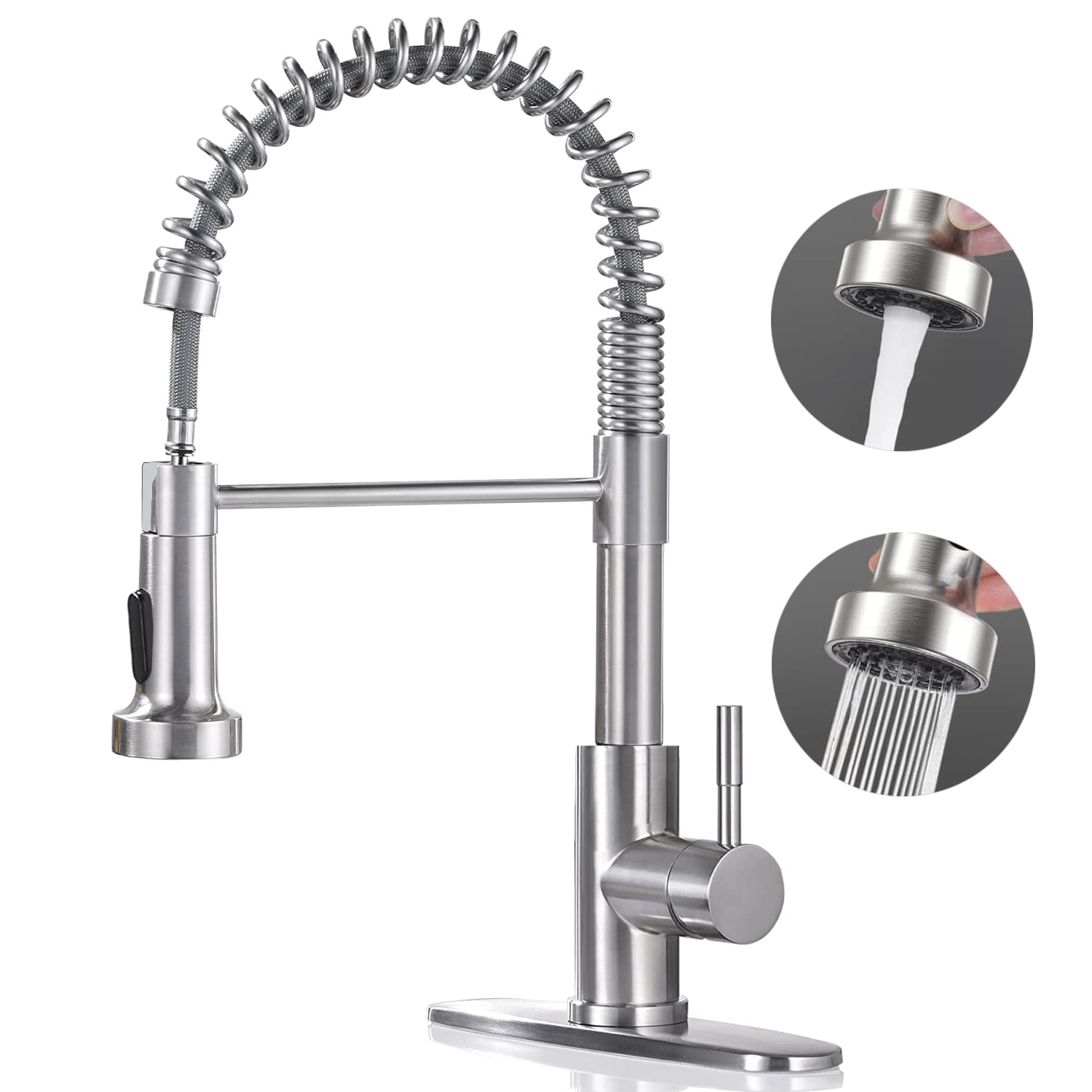 Phancir Kitchen Faucet w/ Pull Down Sprayer (Brushed Nickel) $37 & More ...