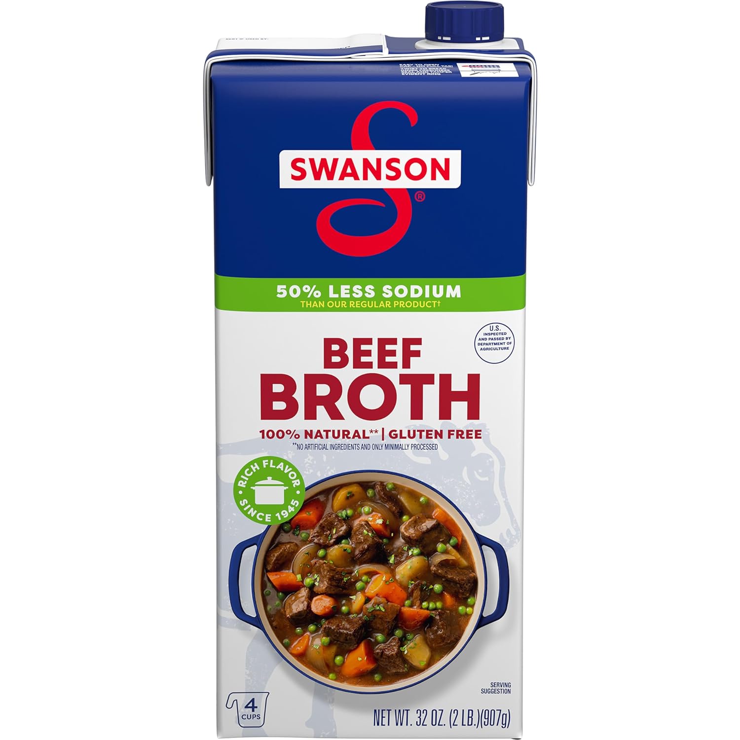 32-Oz Swanson 100% Natural Low Sodium Beef Broth $1.50 w/ S&S + Free ...