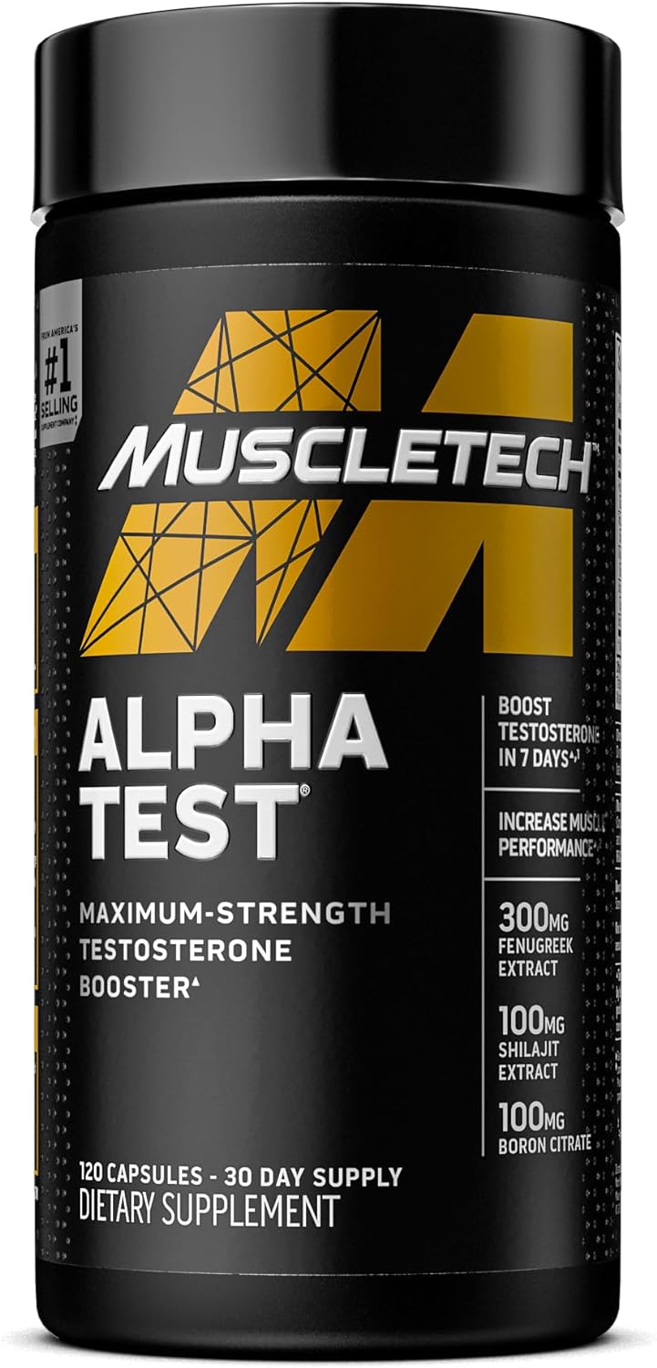 120-Count MuscleTech Alpha Test Supplement Capsules