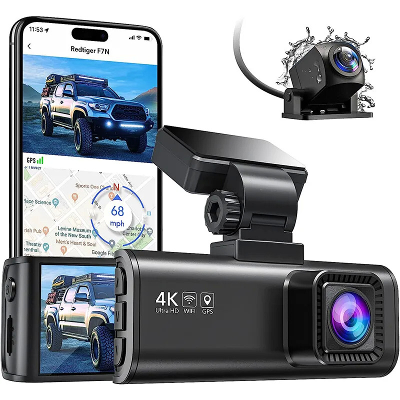 (Certified Refurbished) RedTiger 4K Dual Facing Dash Camera w/ 64GB SD ...