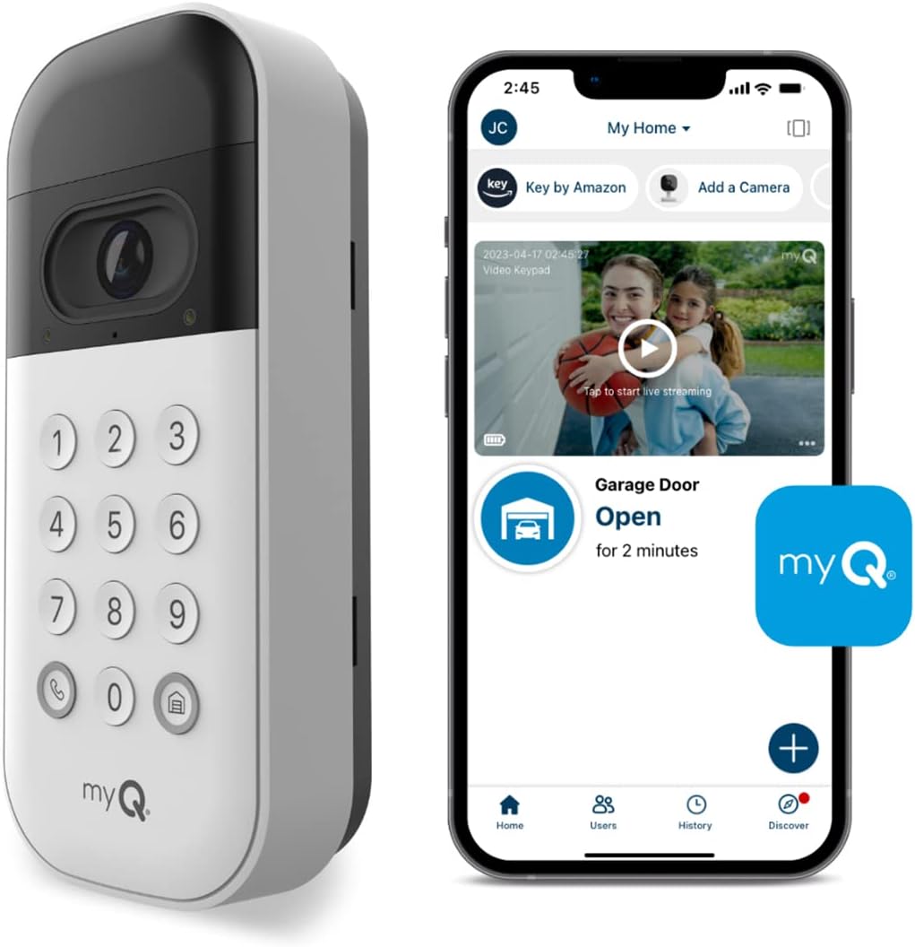 myQ Smart Garage Video Keypad with Camera, Wi-Fi, and Smartphone ...
