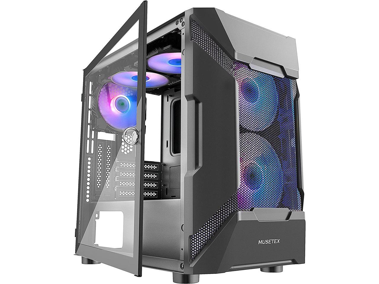MUSETEX PC Case to save $10 w/code (MUSETEXMK717) with 5 FANS Pre ...