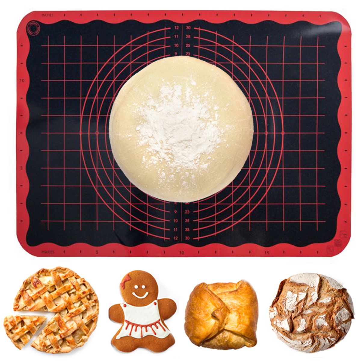 Trudeau Nonstick Silicone Baking Prep Mat with Guide $6 + Free Shipping