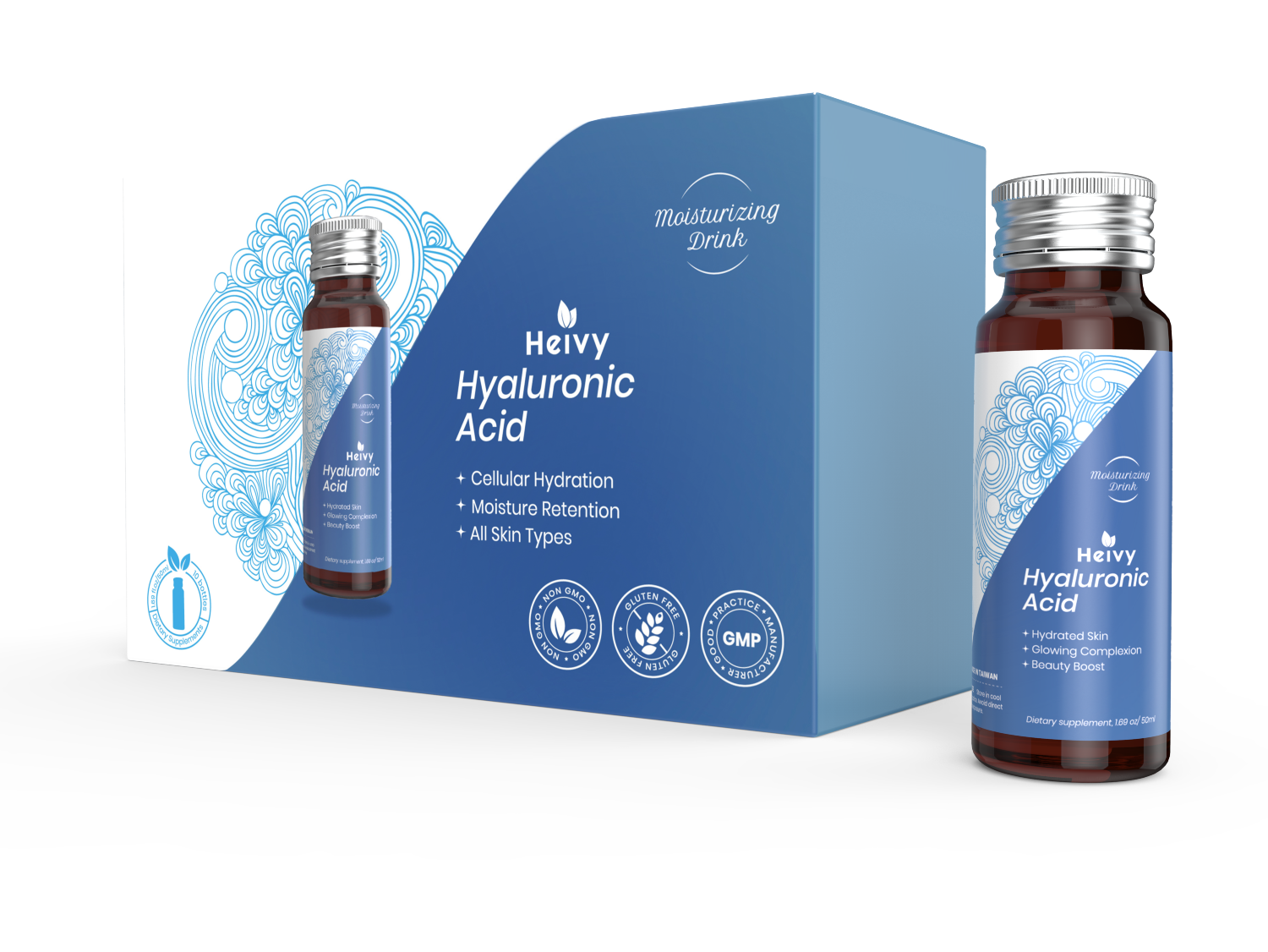 Heivy Hyaluronic Acid Drink 1 Box (10 Bottles) $20 + Free Shipping