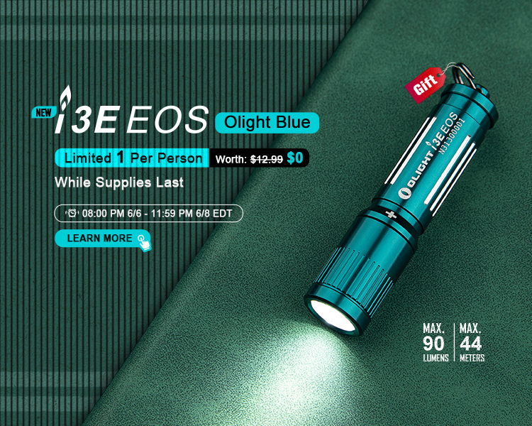 Free i3E Olight Blue + $5 shipping