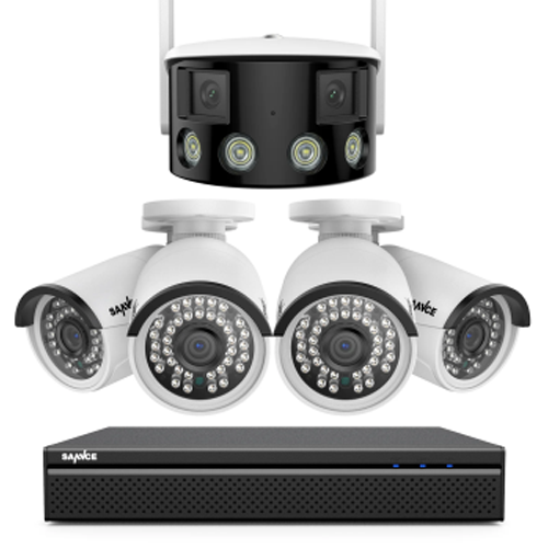 SANNCE 5MP 8 Channel 4 PoE Security Camera System + 1 Dual Lens ...