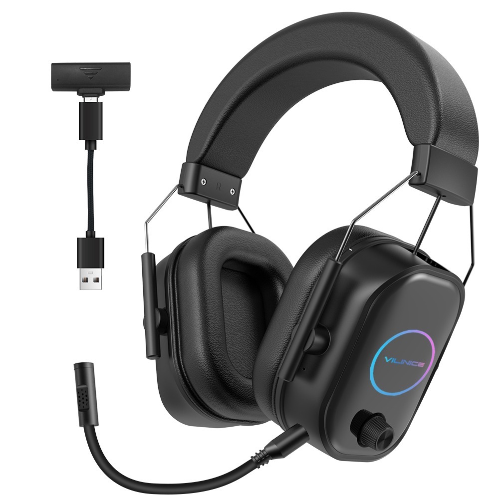 VILINICE 2.4Ghz Noise Canceling Gaming Headset w/ Detachable Microphone ...