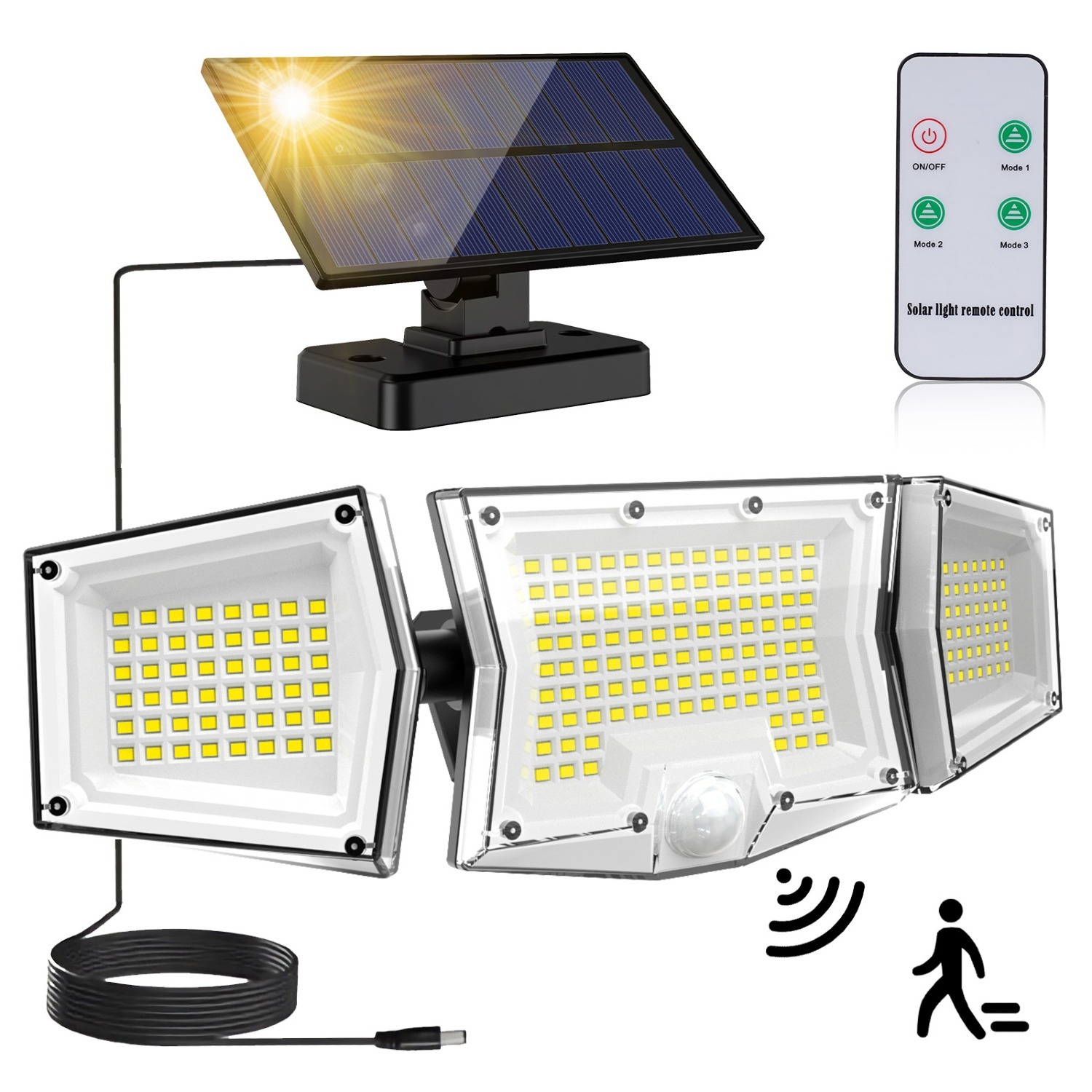 WYRAVIO Solar Lights Outdoor with 3 Modes 270° Wide Lighting Angle $10 ...