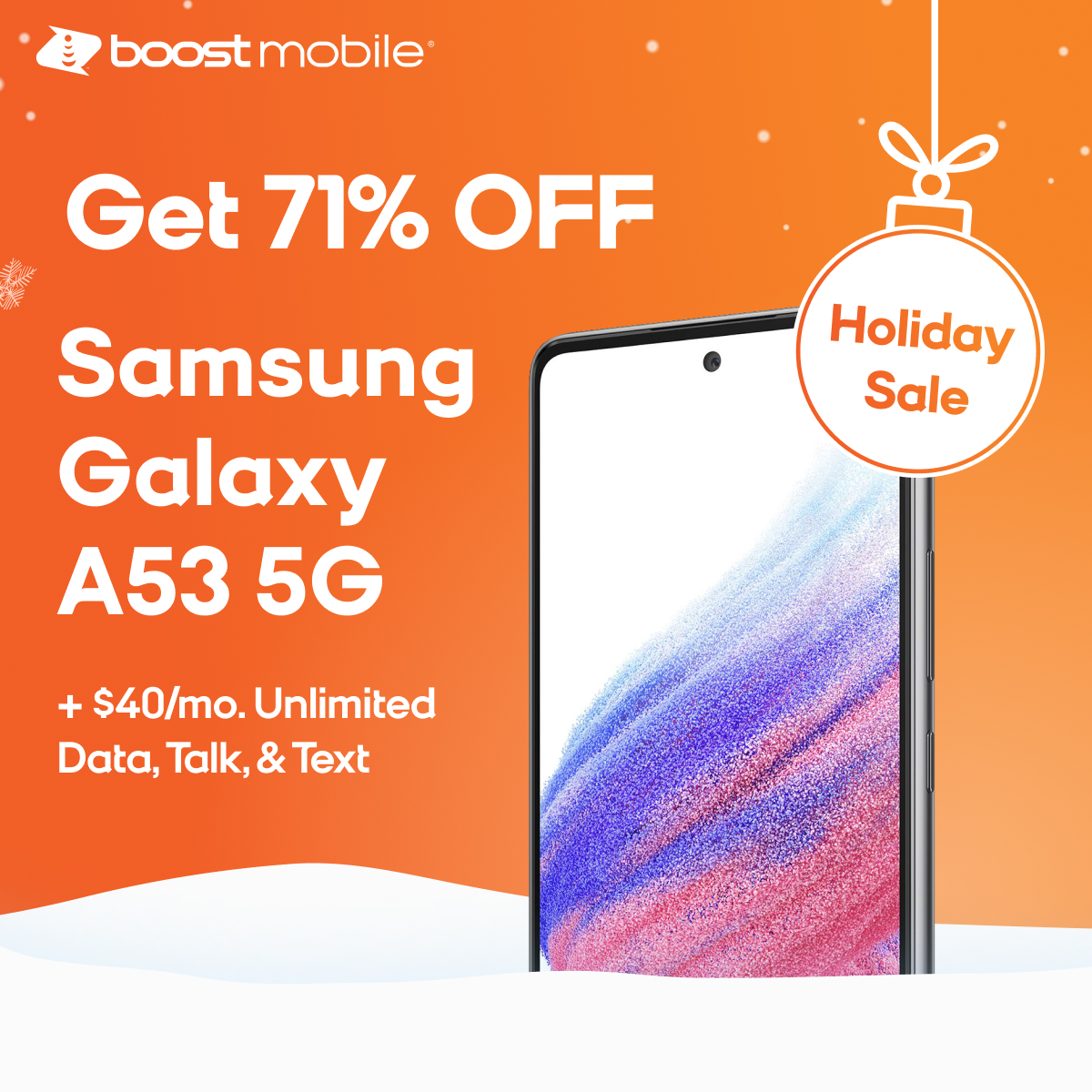 Boost Mobile Early Black Friday Deal Samsung Galaxy A53 5G 1 Mo Of