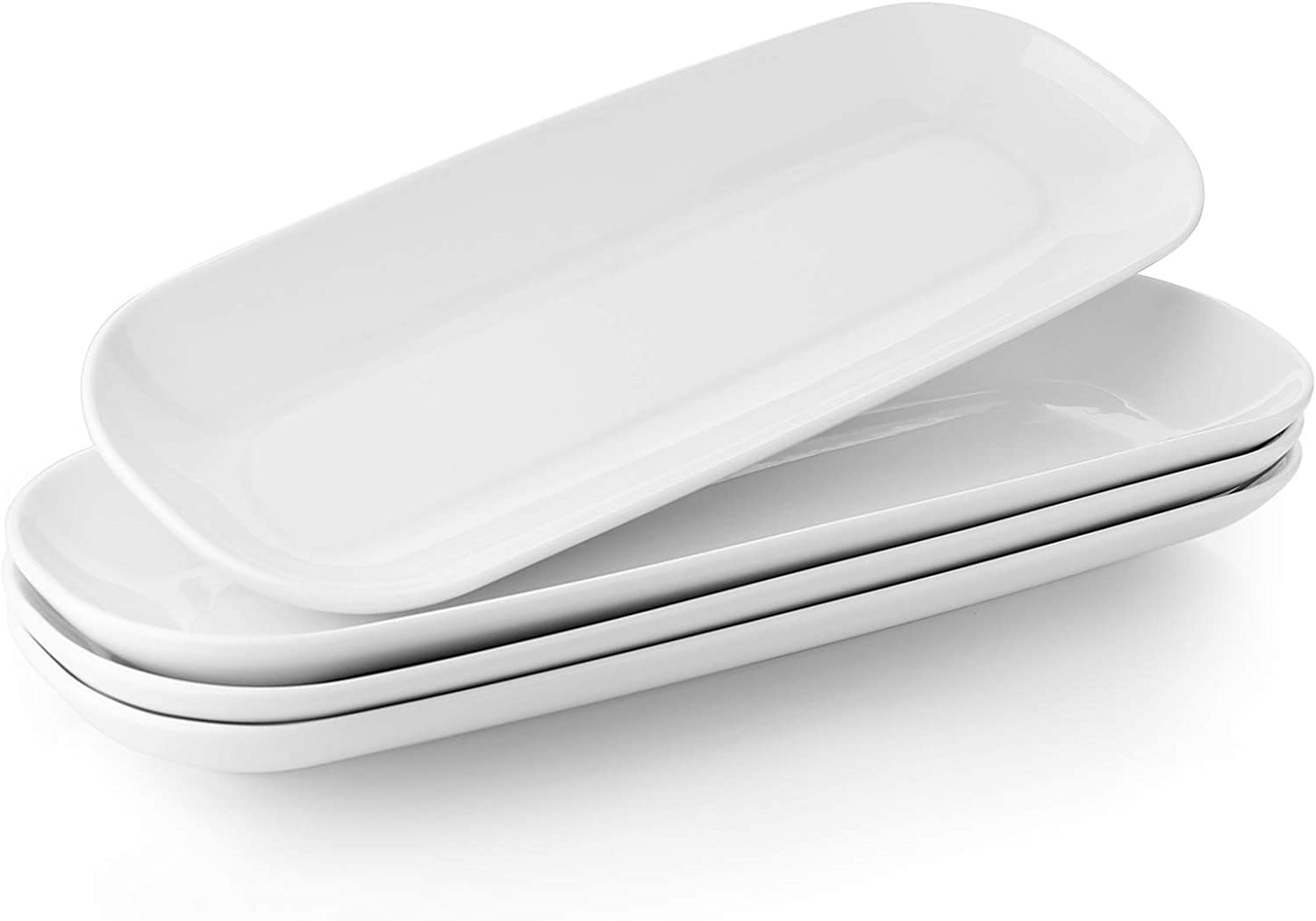 15.5 Inches Teocera White Porcelain Serving Platter Set of 4 $19.99