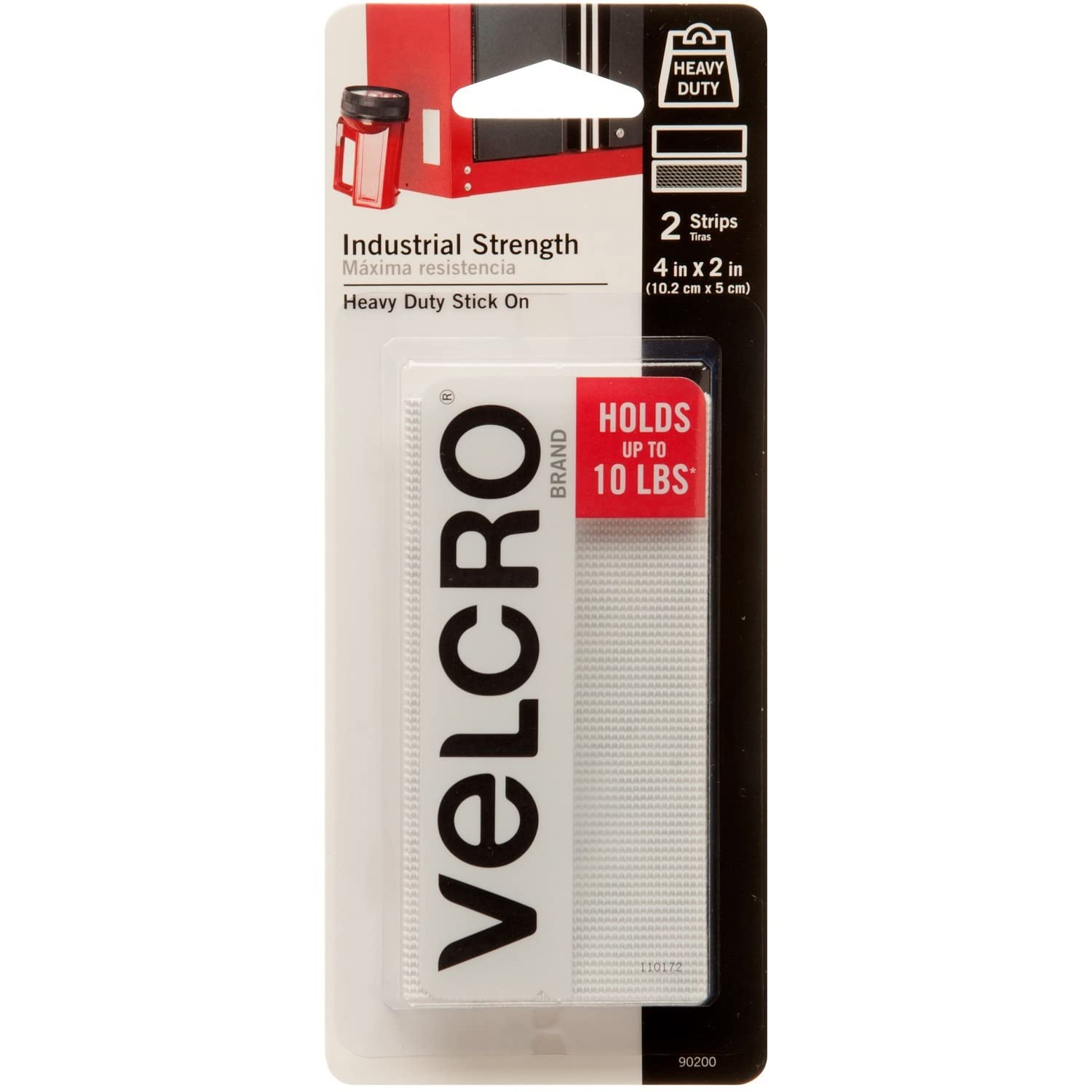 Velcro 4" x 2" Industrial Strength Stick-On Adhesive Fasteners 2-Pack $2.49