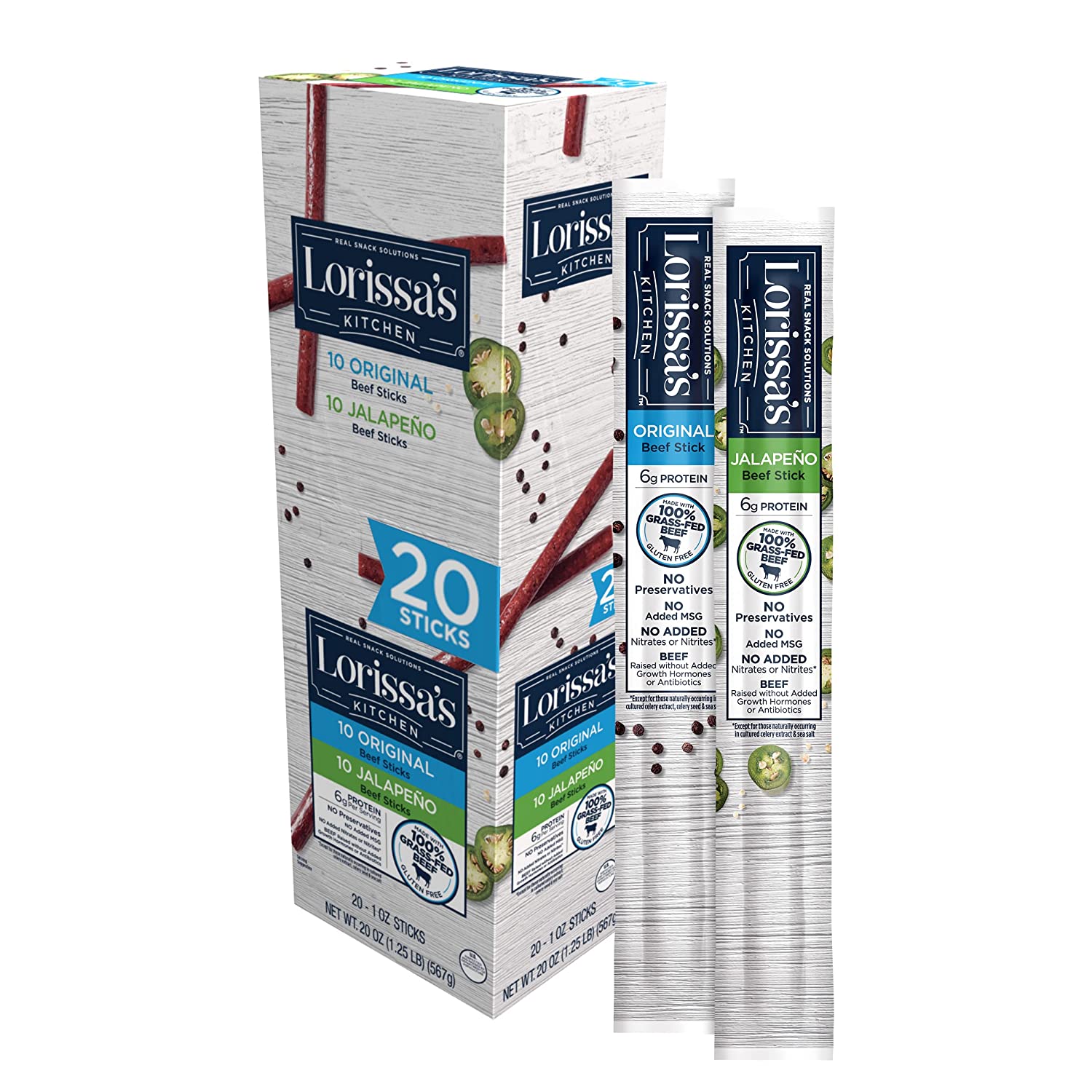Amazon Deal: Lorissa's Kitchen Beef Sticks, Original & Jalapeno Flavor ...