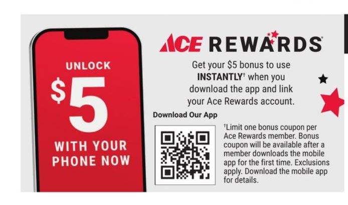 Ace Hardware: Free $5 off $5 Coupon: Download Ace Hardware App and link ...