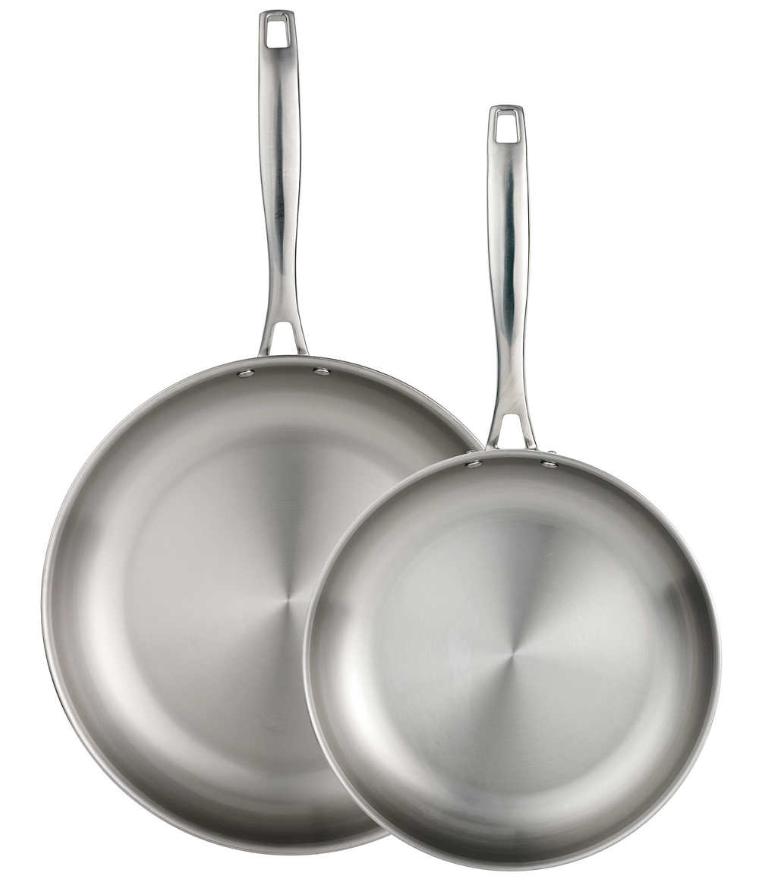 Costco Members 2 Pc Tramontina Tri Ply Clad Stainless Steel Fry Pan