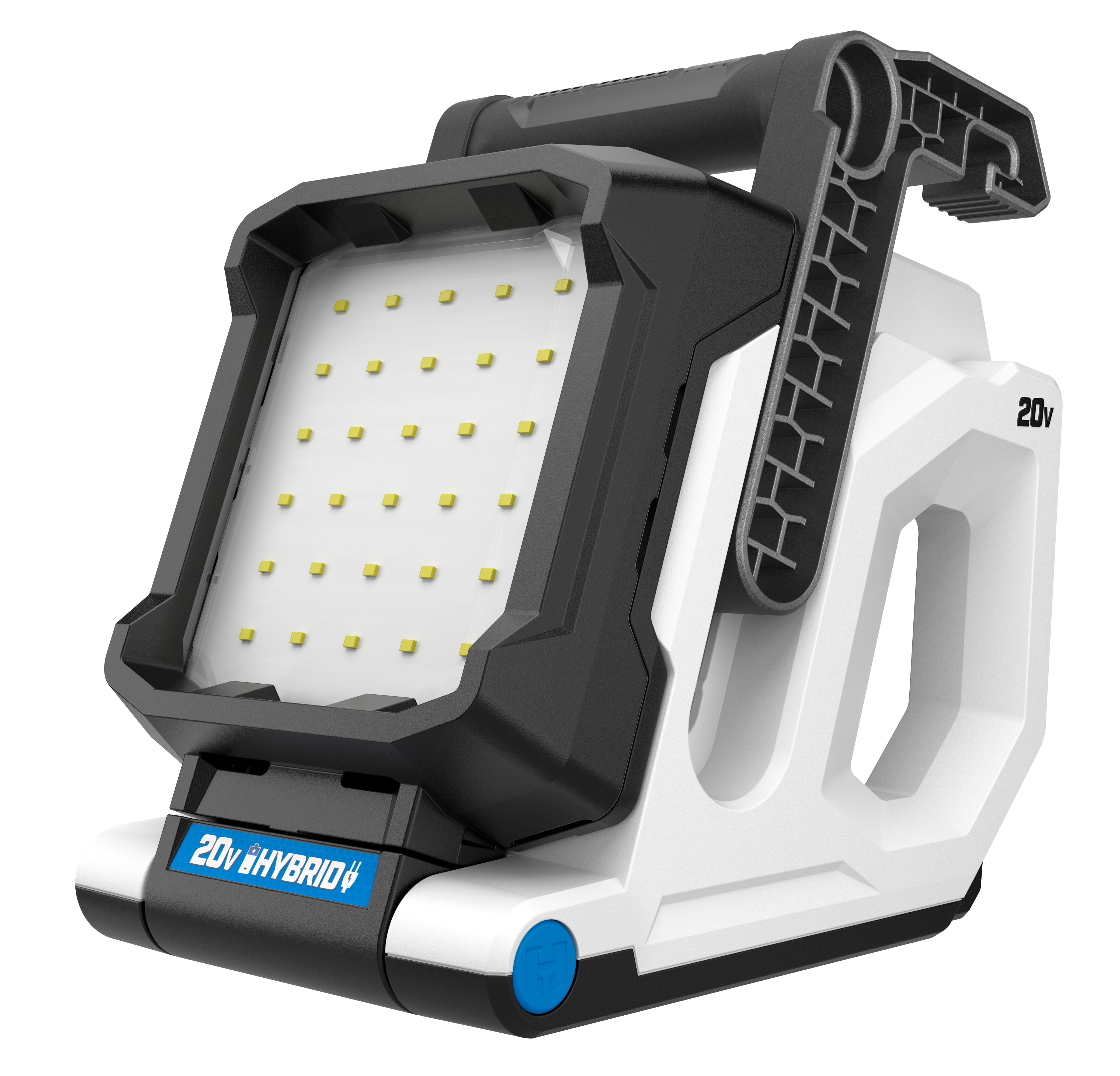 HART 20-Volt Hybrid LED Magnet Light, 1,500 Lumens, 2-Pack 2Ah Battery and Charger Starter Kit ...