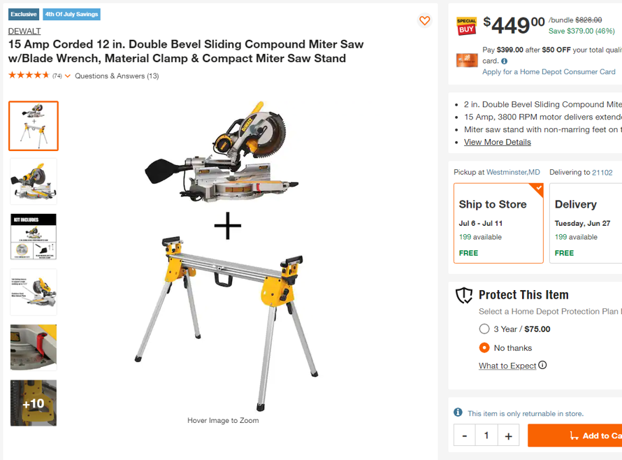 DeWalt DWS779 Miter Saw & Stand (Retail $828) - Currently $449 - 46% ...