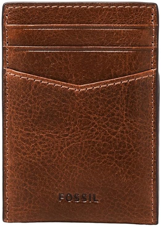 Fossil Men's Andrew Card Case Leather Wallet w/ Money Clip Front ...