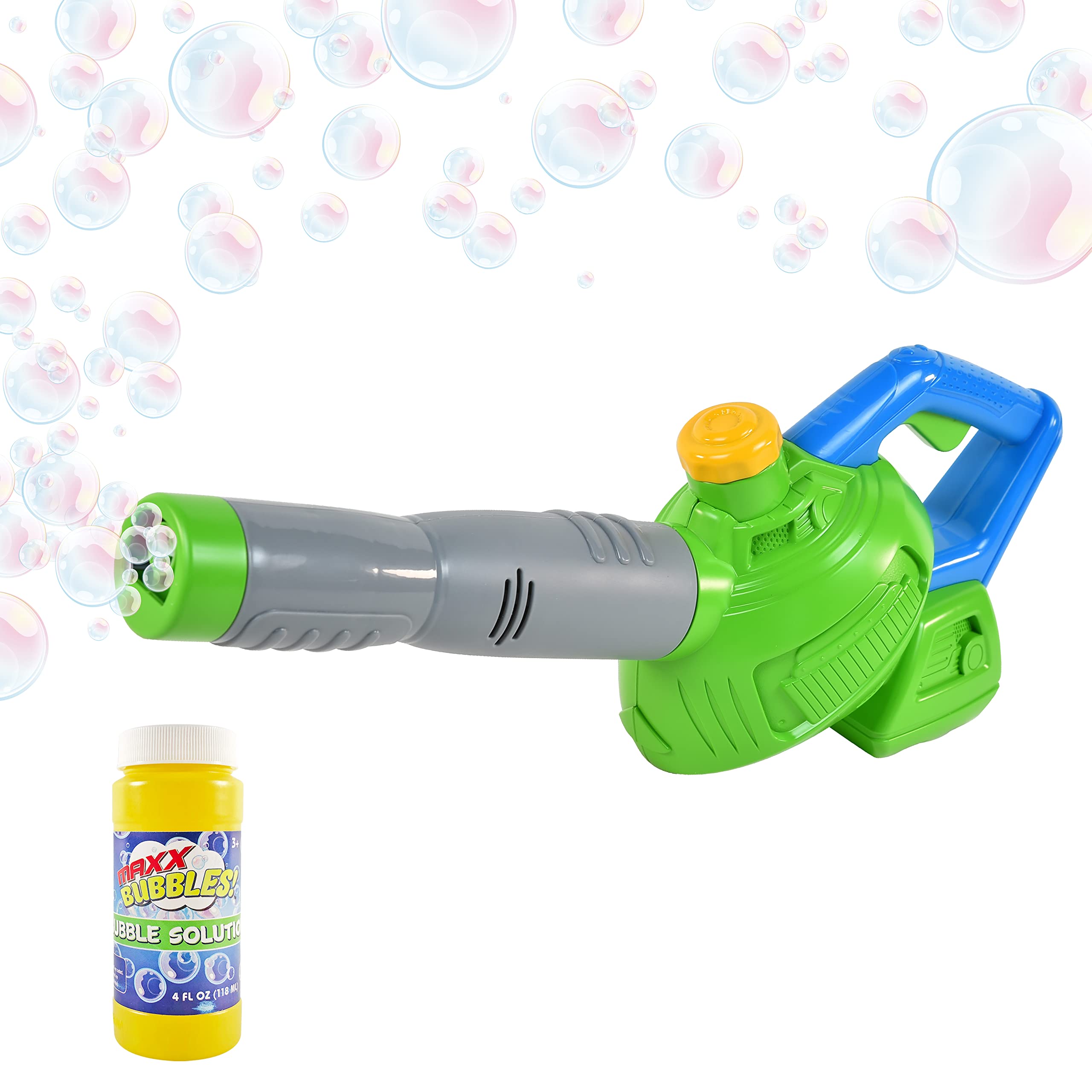 Maxx Bubbles Kids' Bubble Leaf Blower Toy w/ Sounds + 4-Oz Refill Solution
