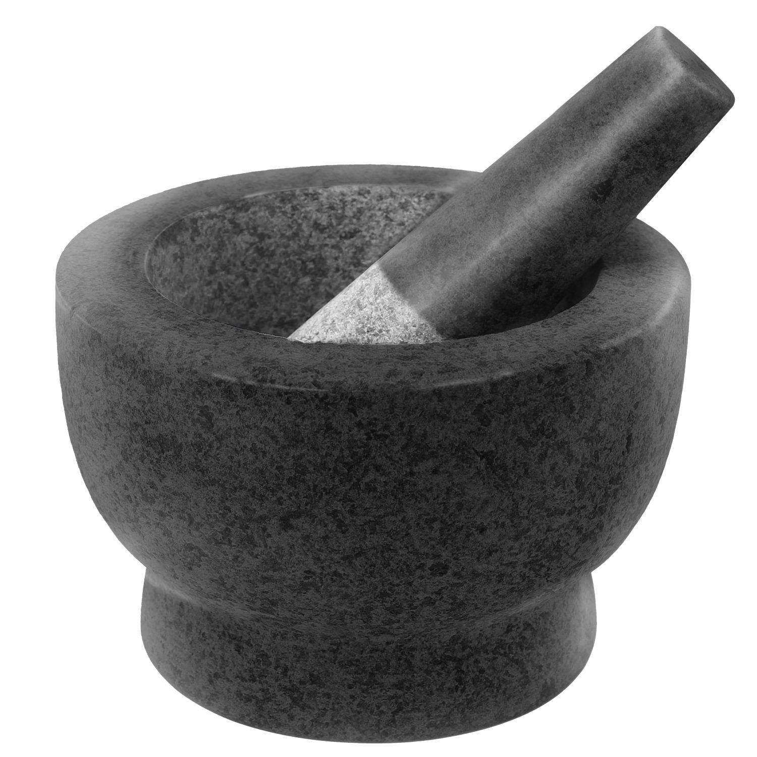 ChefSofi Granite 2-Cup Mortar and Pestle Set w/ Polished Exterior