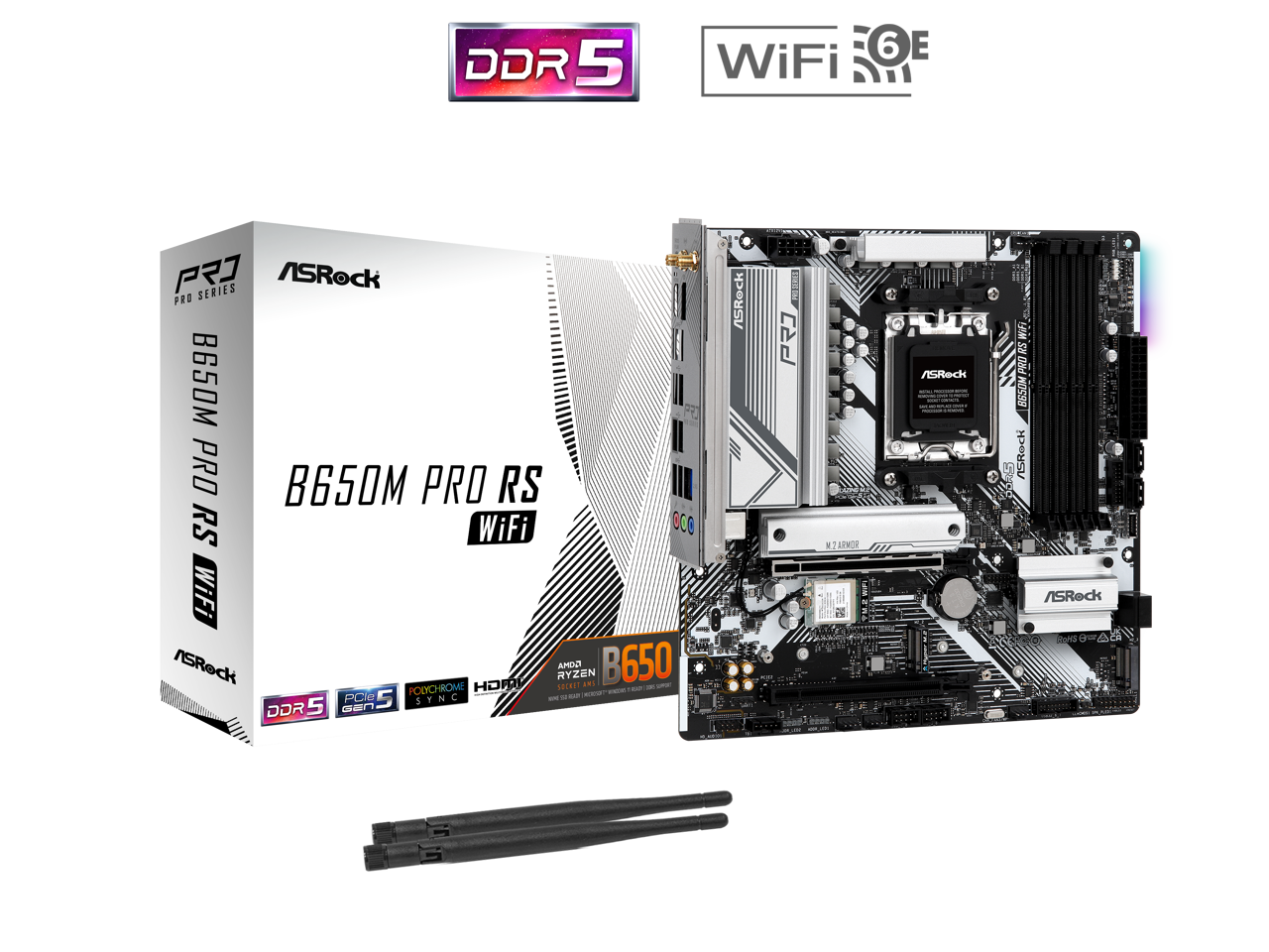 ASRock B650M Pro RS WiFi AM5 AMD B650 SATA 6Gb/s Micro ATX Motherboard $125 + Free Shipping