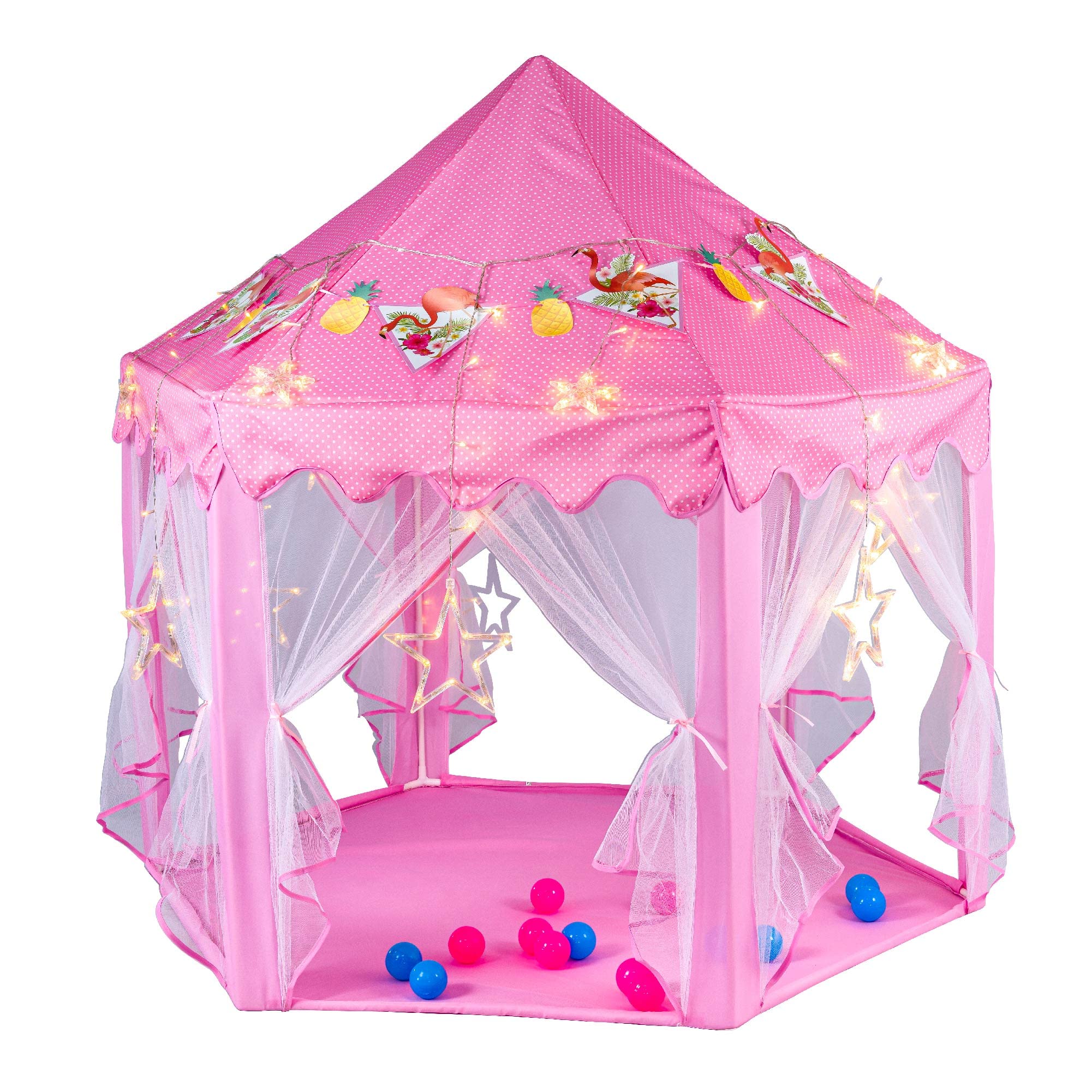 55"x53" Children's Princess Castle Playhouse Tent w/ LED Lights ...