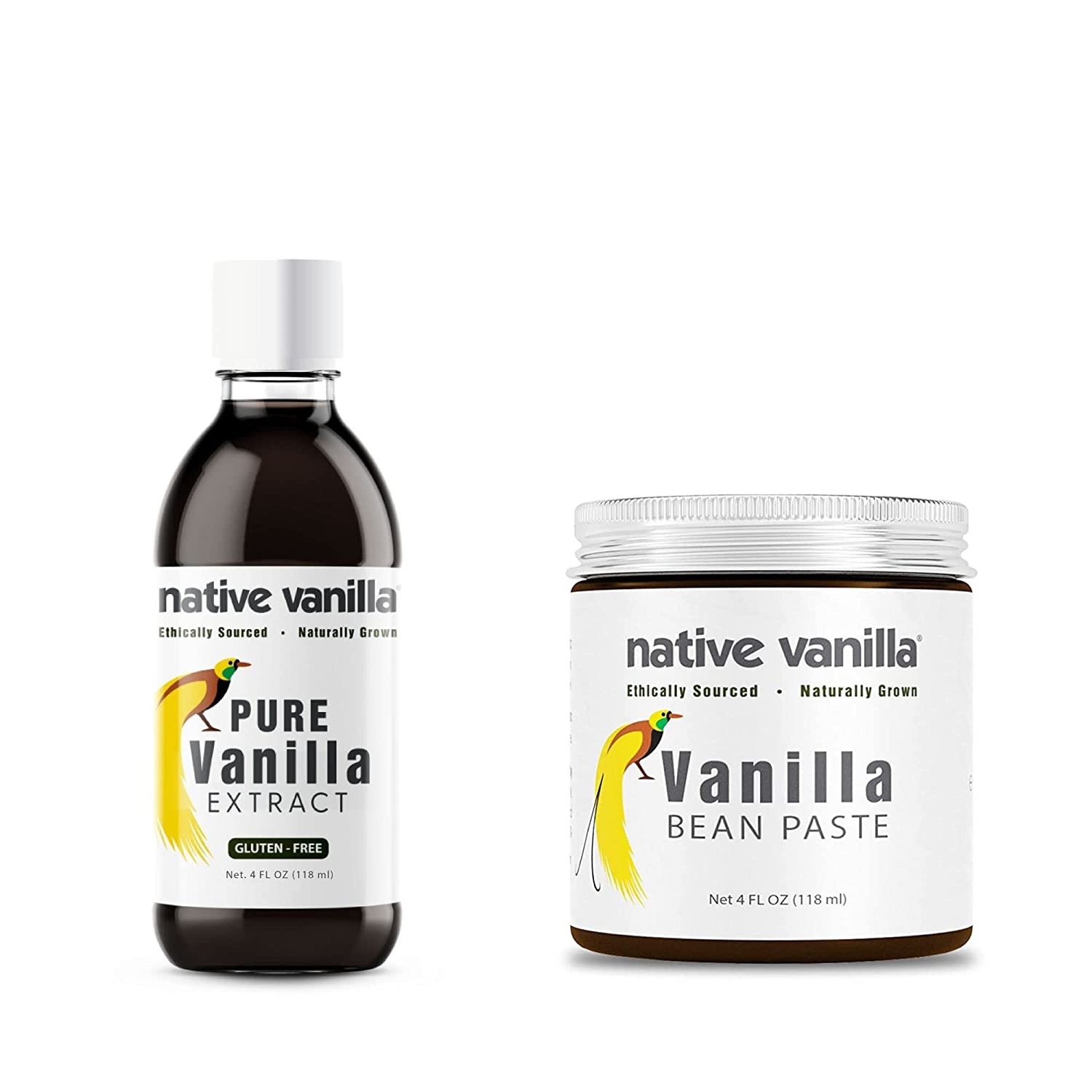 Native Vanilla 100% Pure Vanilla Bean Paste (4oz) + Pure Vanilla ...